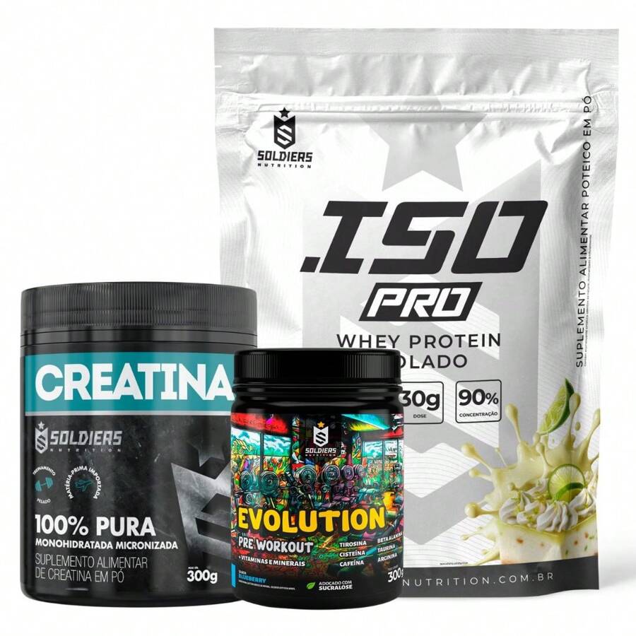 SOLDIERS NUTRITION Kit: Whey Protein Isolate ISO PRO 1kg + Creatine ...
