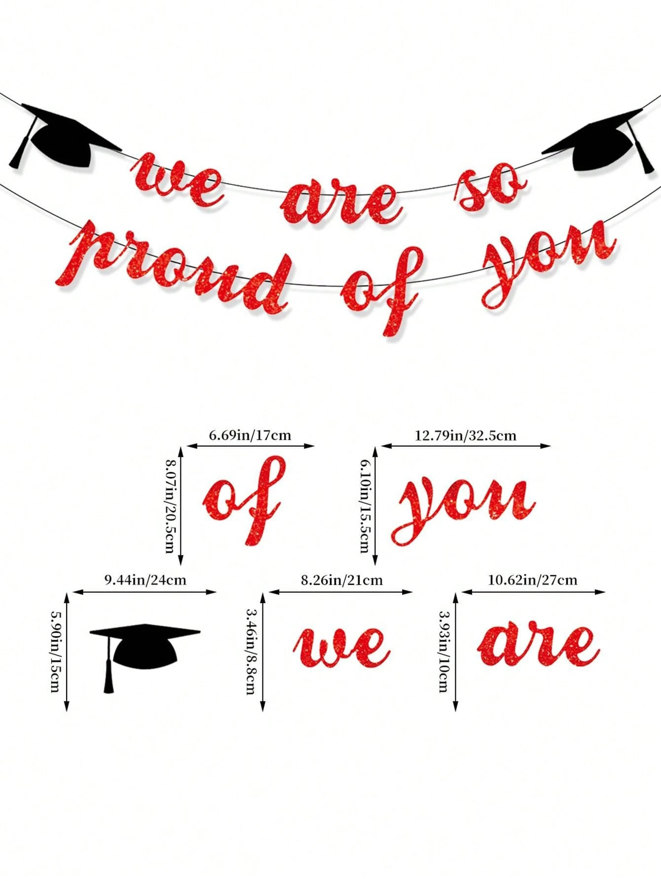 We Are So Proud Of You Banner, Red And Black Class Of 2025 Banner ...