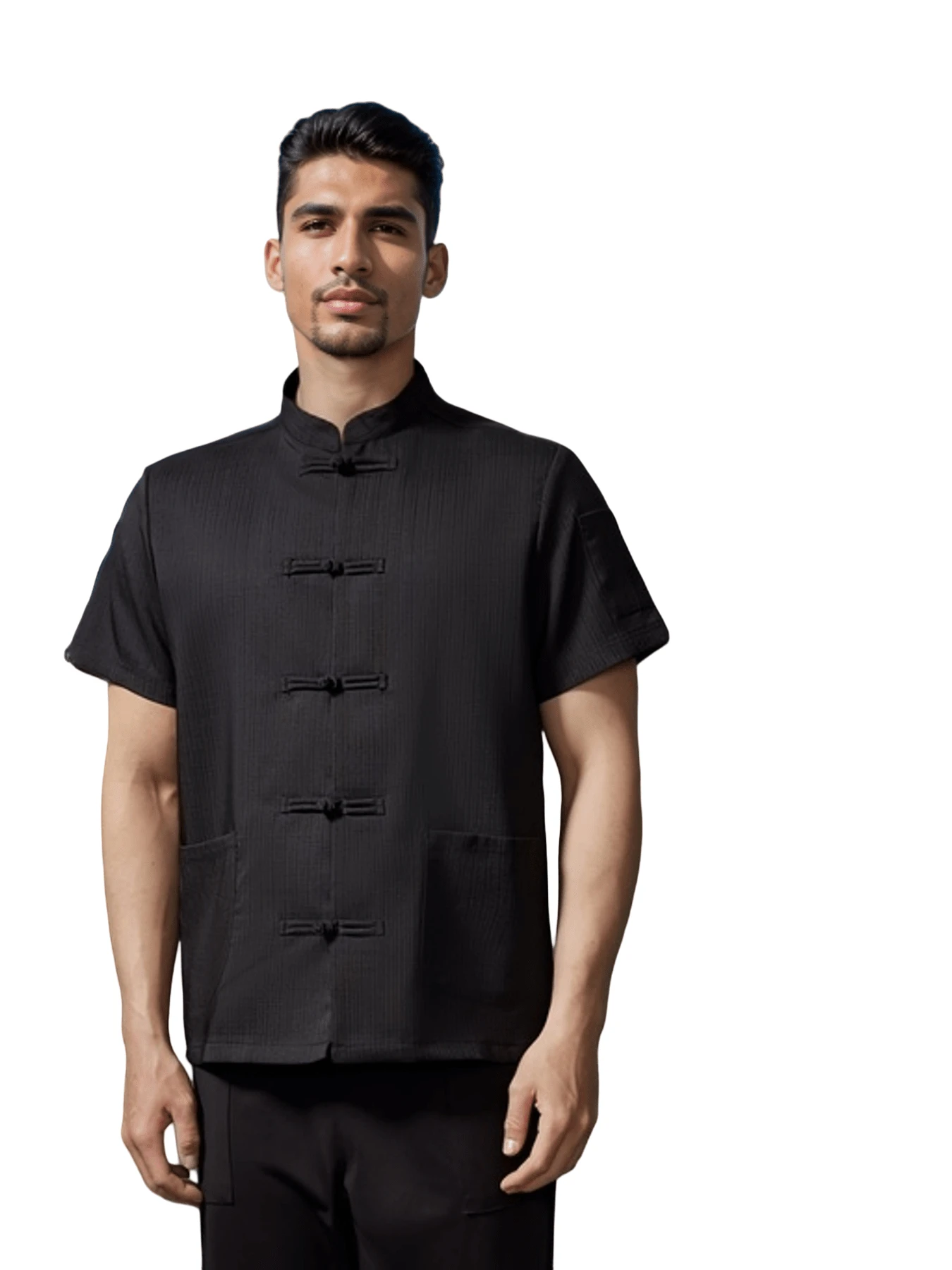 New Men's Style Chinese Style Chinese Stand Collar Chef Uniform Solid ...