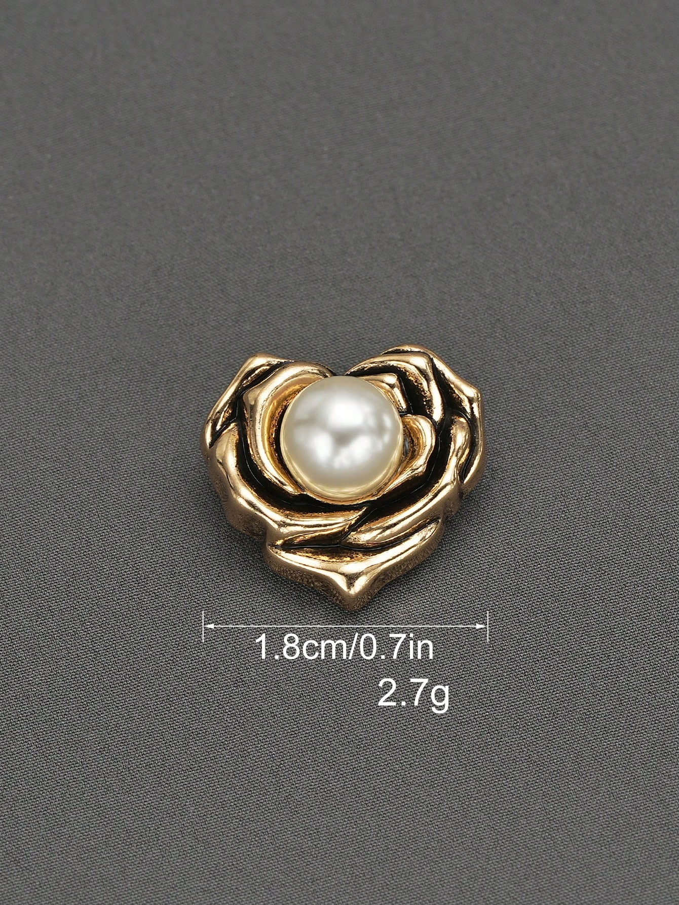 Set de 8 botones elegantes con forma de corazón de metal y perlas de ...