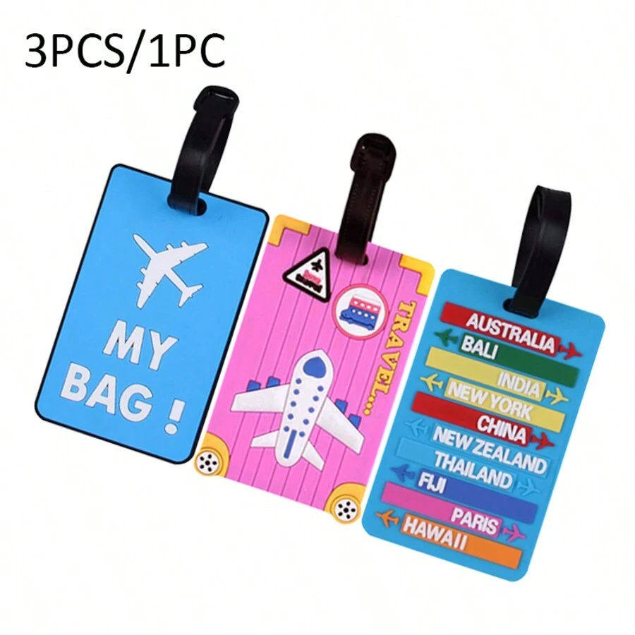 3PCS Pink & Blue Cute Aircraft & Letter Print Fashion PVC Soft Plastic ...