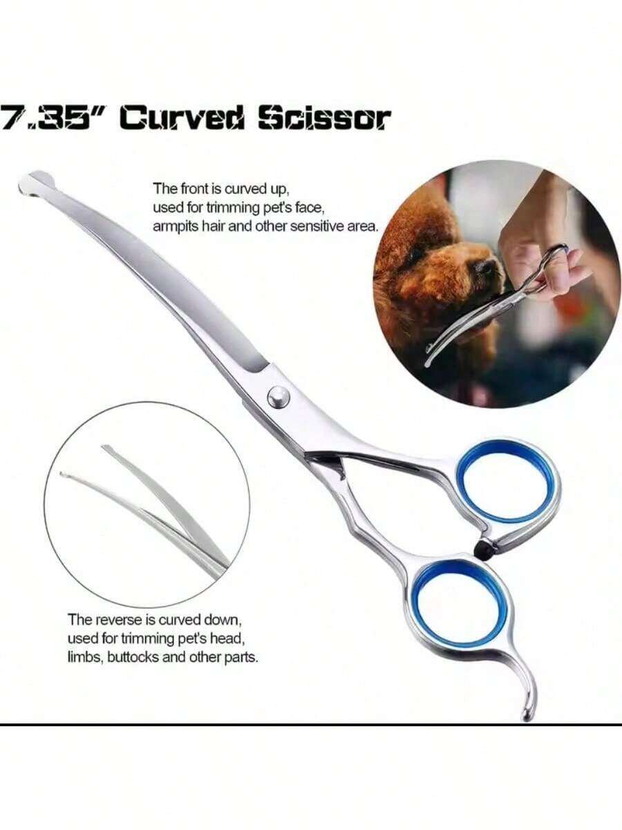 Pet Grooming Scissors Set - Professional Haircutting Trimmer, Thinning ...
