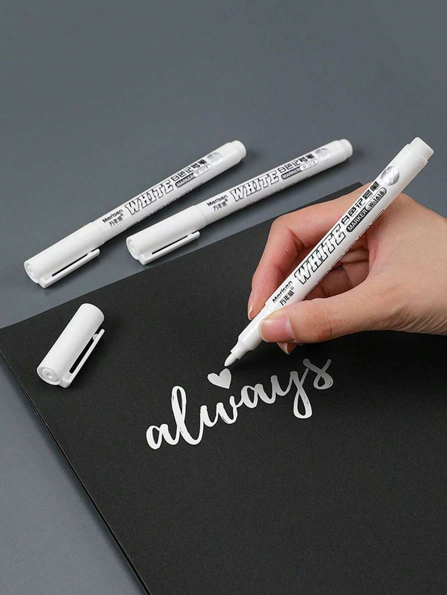 2pcs White Marker Pens Alcohol Paint Oil-Based Waterproof Tire Painting ...