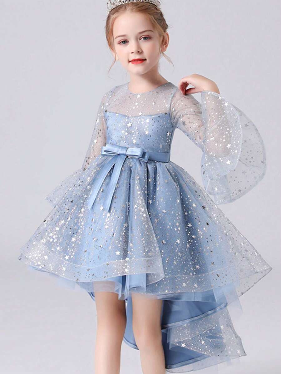 Hibobi Vestido de Niña de Manga Larga, Vestido con Lentejuelas de ...