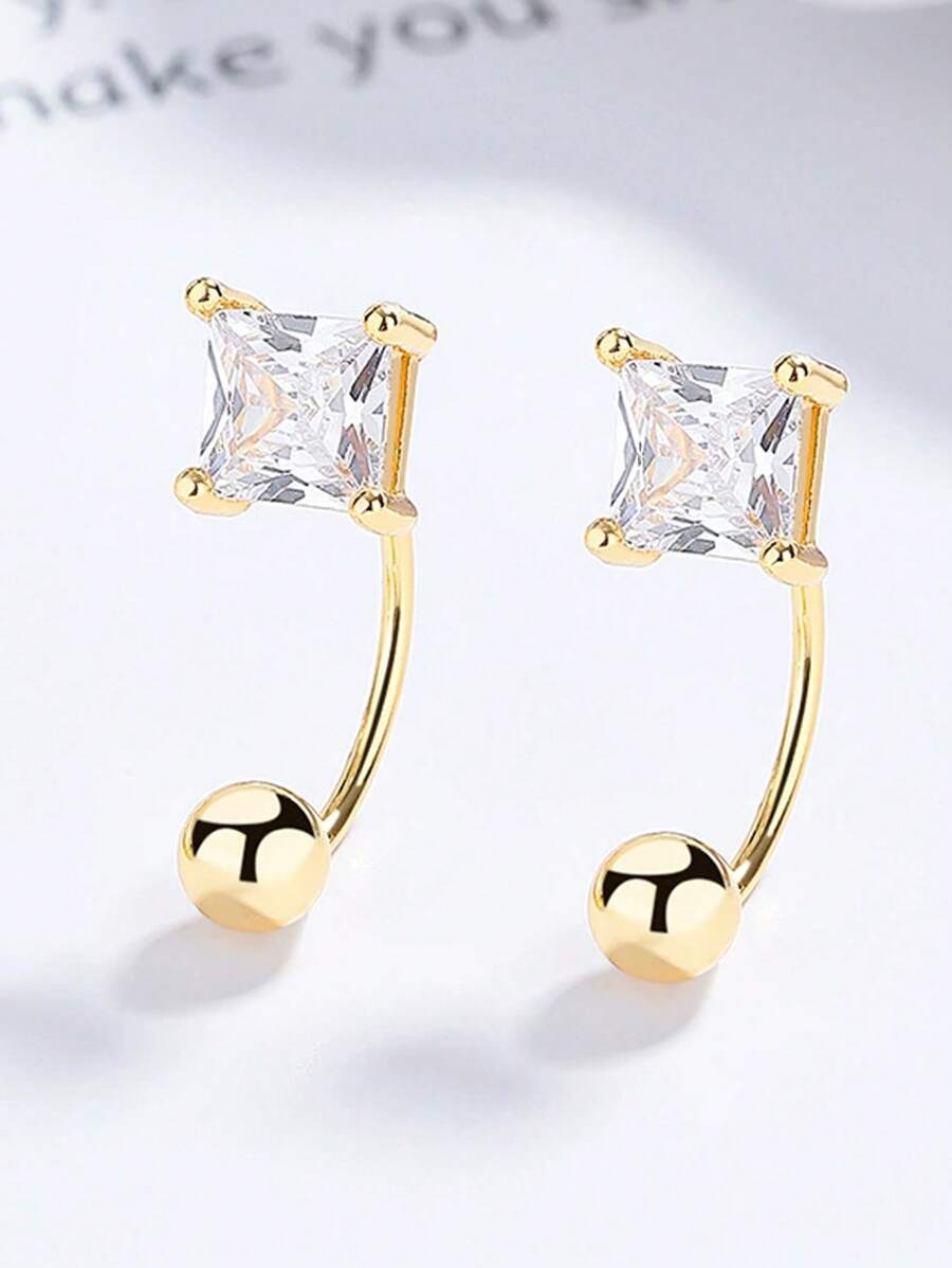 1 Pc S925 Sterling Silver Belly Button Zirconia Belly Button Silver Navel Rings Small Belly ...