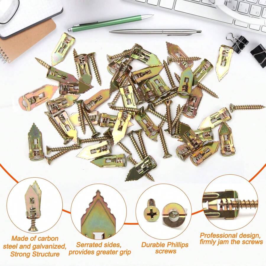 200 PCS Self Drilling Drywall Anchors With Screws Kit, 2025 Upgraded ...