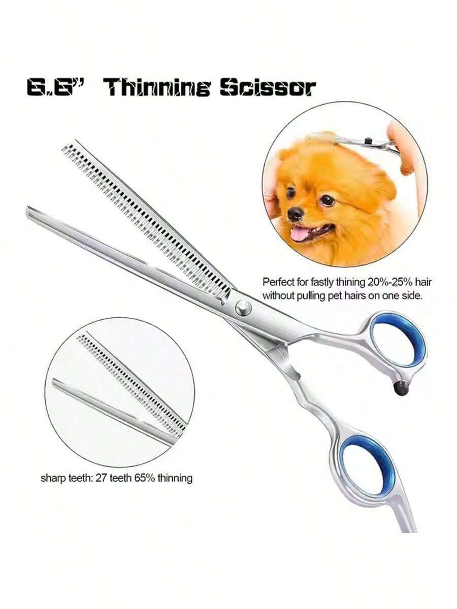Pet Grooming Scissors Set - Professional Haircutting Trimmer, Thinning ...