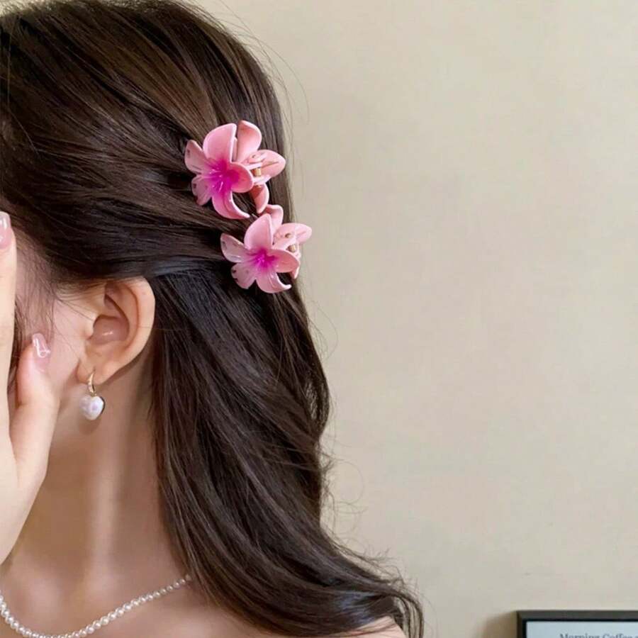4pcs Sweet And Lovely Flower-Shaped Small Hairpin, Tidying Up Broken ...
