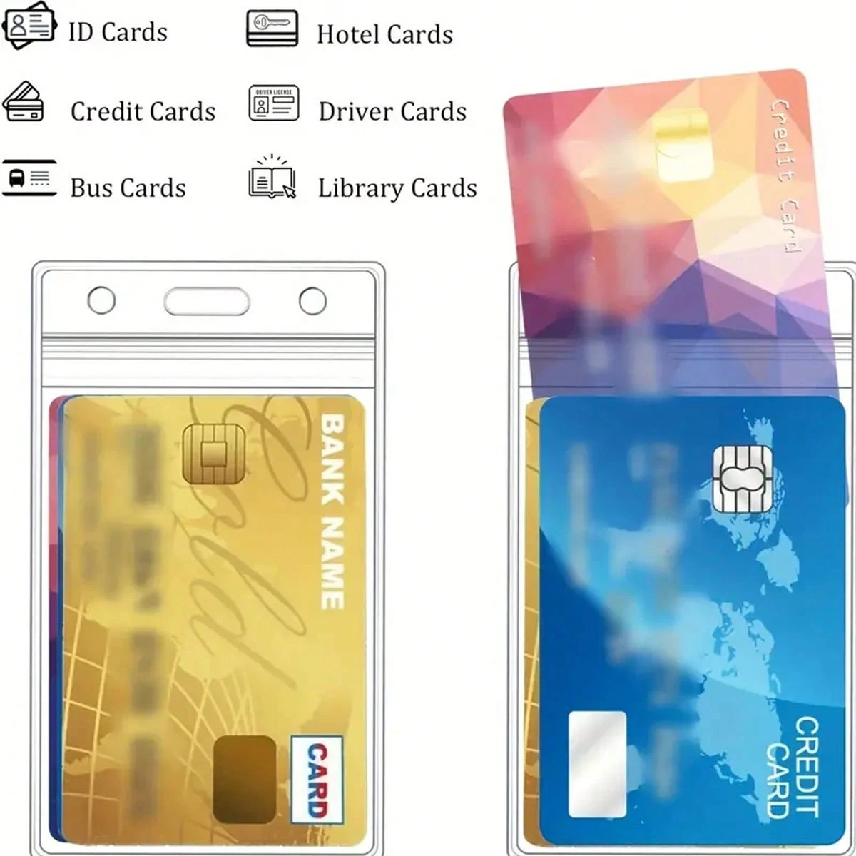 10 Pack Social Security Card Protector Sleeves - Waterproof 31 Mil Soft ...