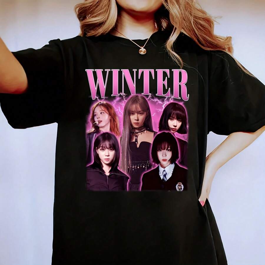 Retro Winter Aespa Grafisch T-Shirt, Aespa Armageddon Albumshirt ...