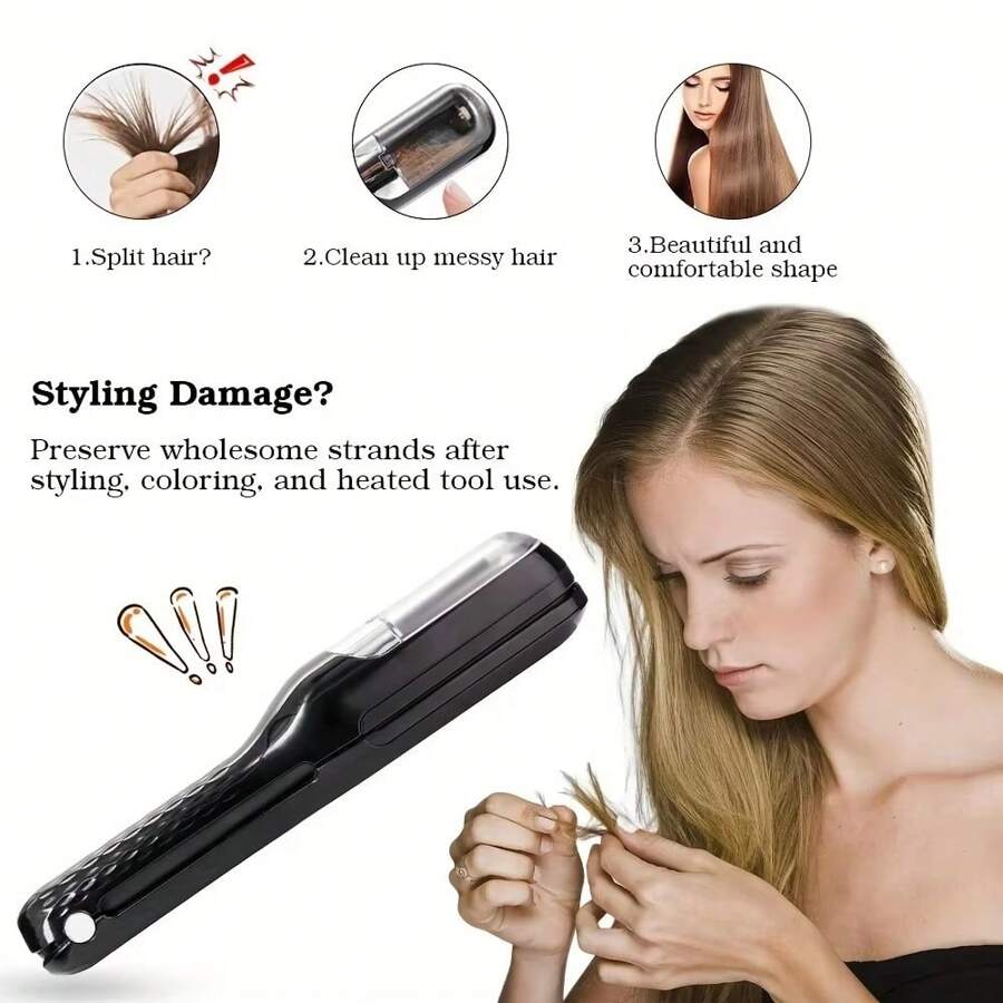 Cordless Hair End Cutting Machine Hair Split Ends Trimmer Automatic ...