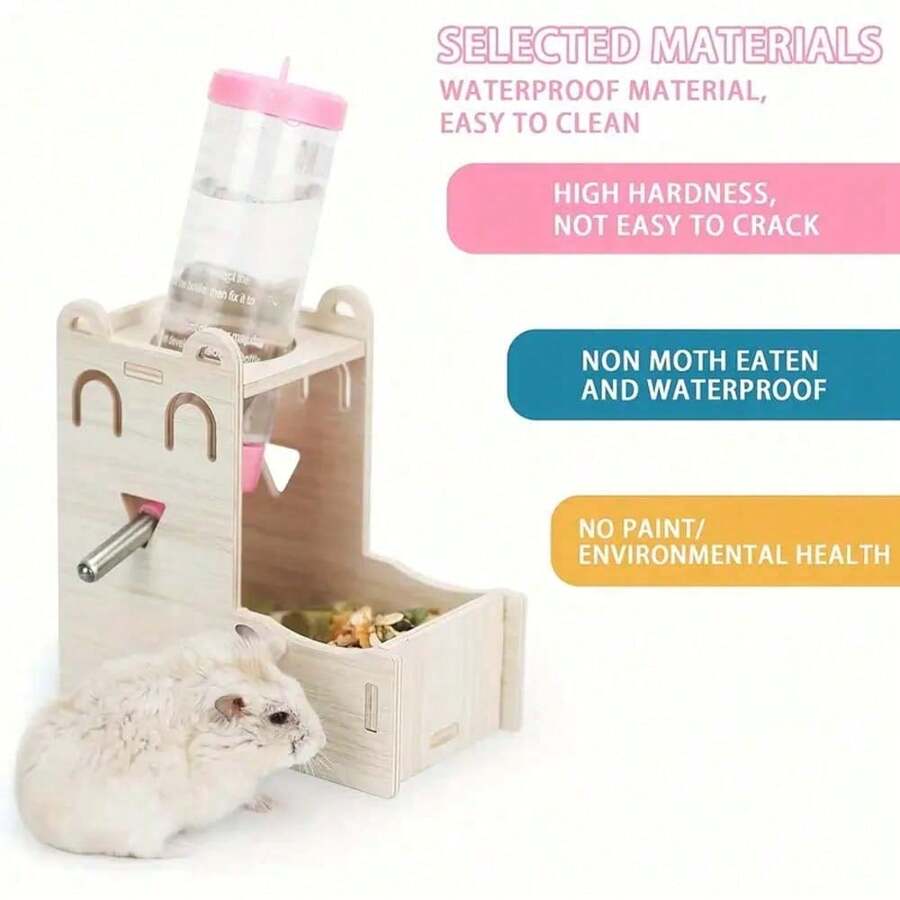 1 Stück Holz Hamster Wasserflasche Halter, geeignet für Zwerghamster ...