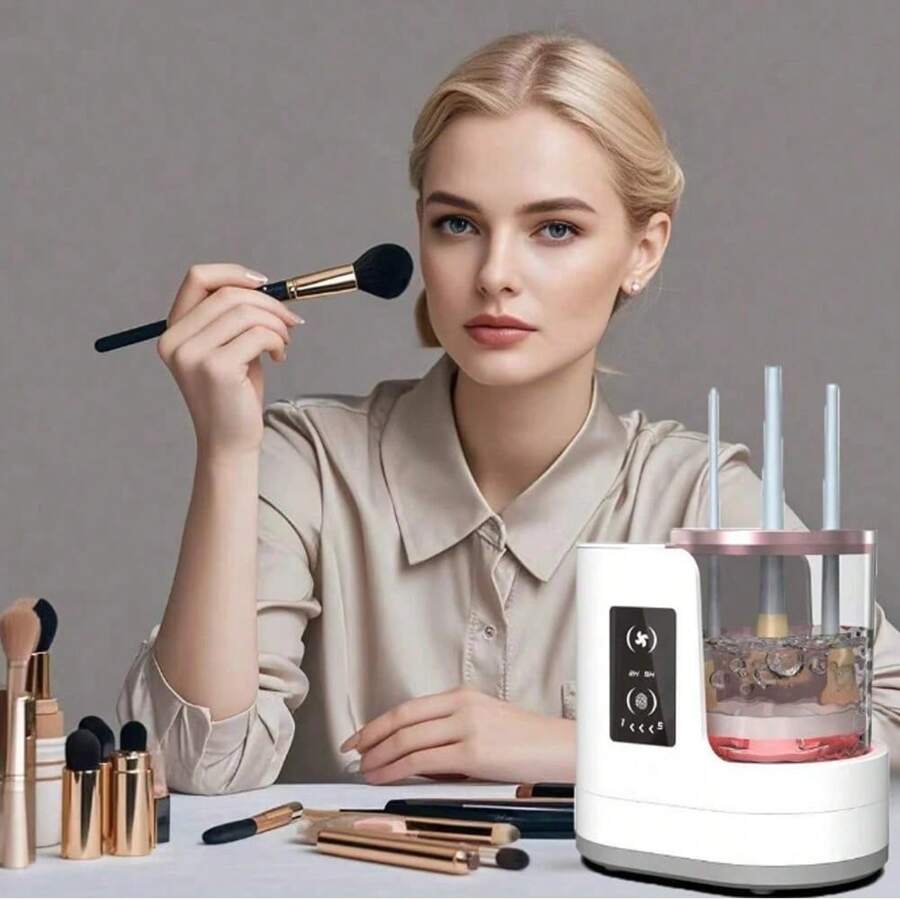 Makeup Brush Cleaner Electric Automatic Makeup Brush Cleanser Portable 3 In 1 Cosmetic Cleaner ...