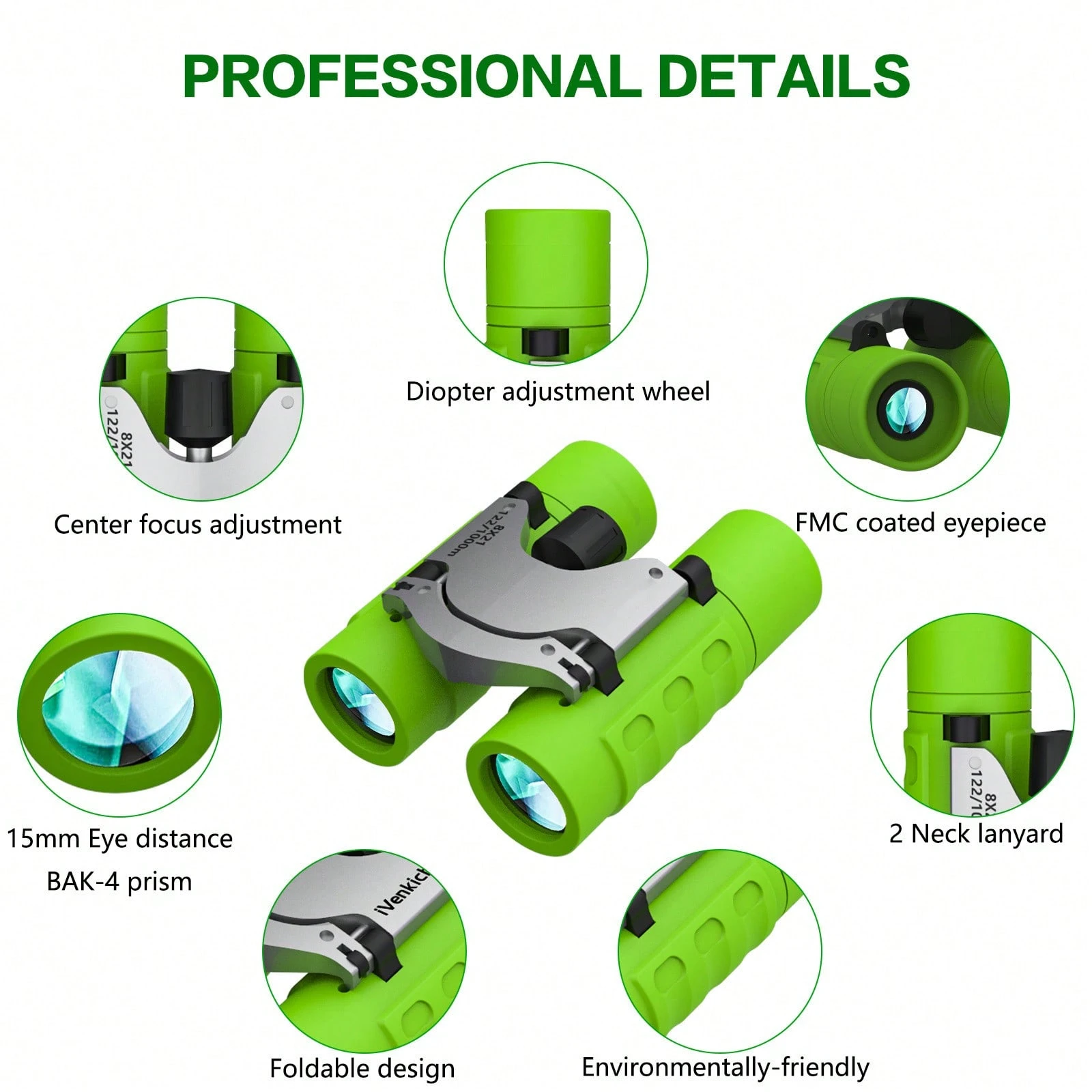 8X21 High Magnification High Definition Binocular, Multi-Color ...