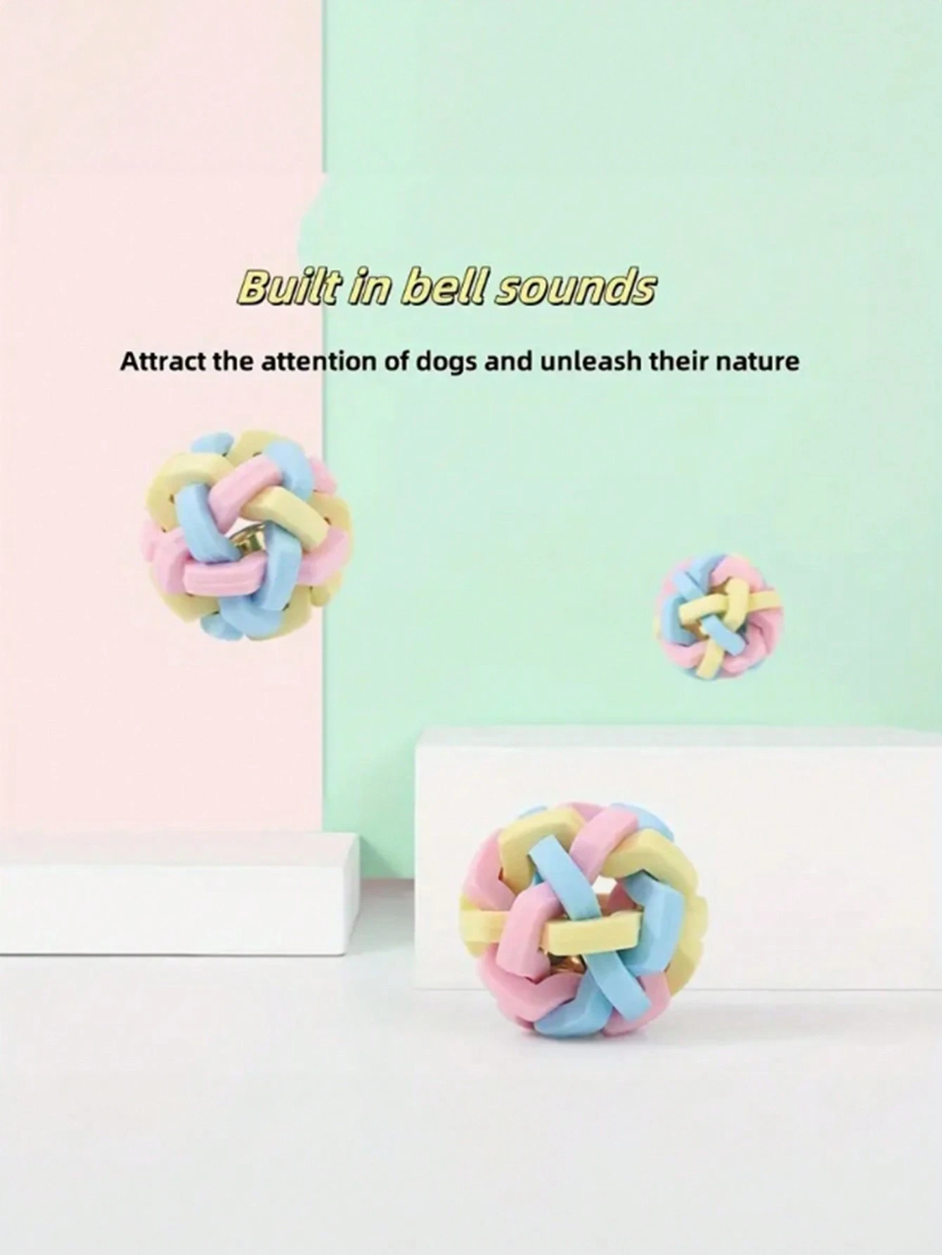 Three-Color Pet Interactive Chew Toy Pet Bell Ball - Interactive Chew ...