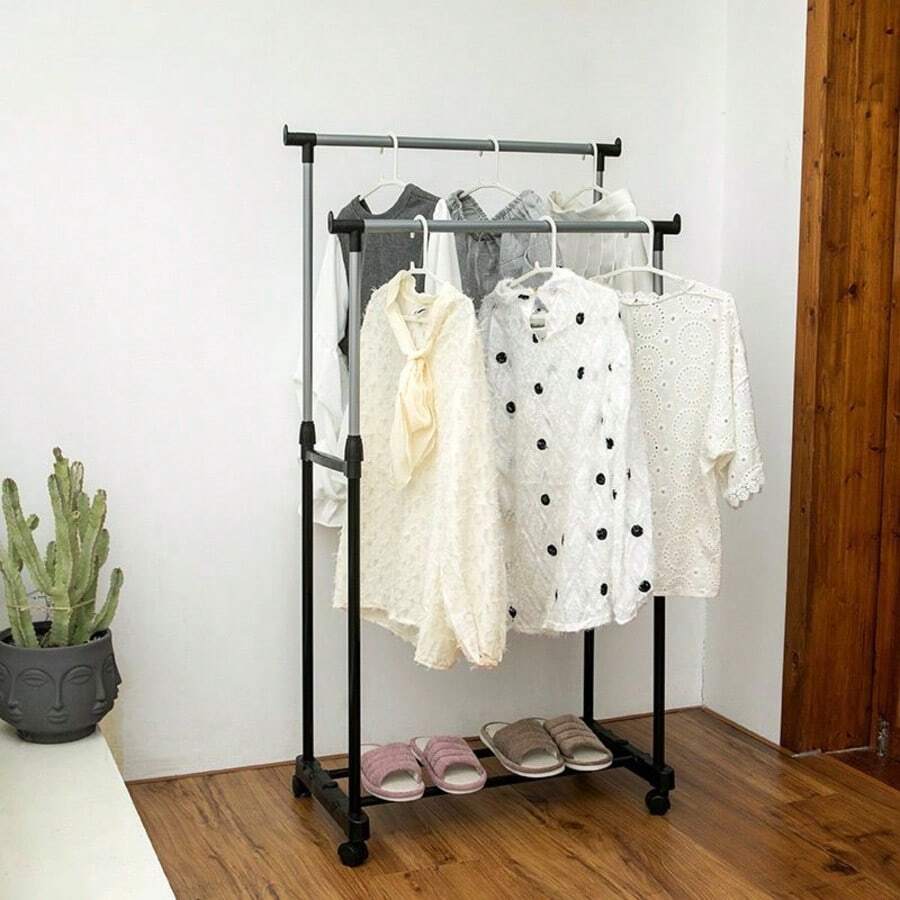A Floor-Standing Clothes Rack, A Telescopic Lifting Multifunctional ...