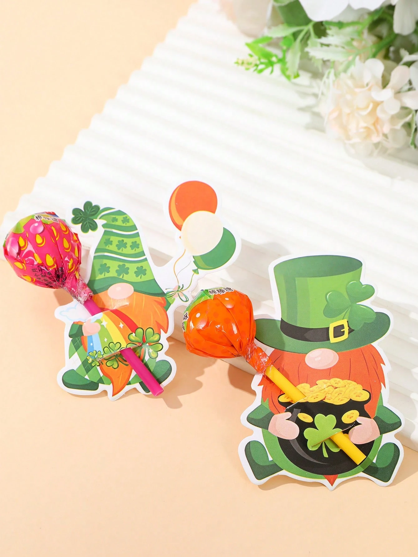 48pcs St. Patrick's Day Lollipop Cardstock, St Patrick Day Gnomes ...