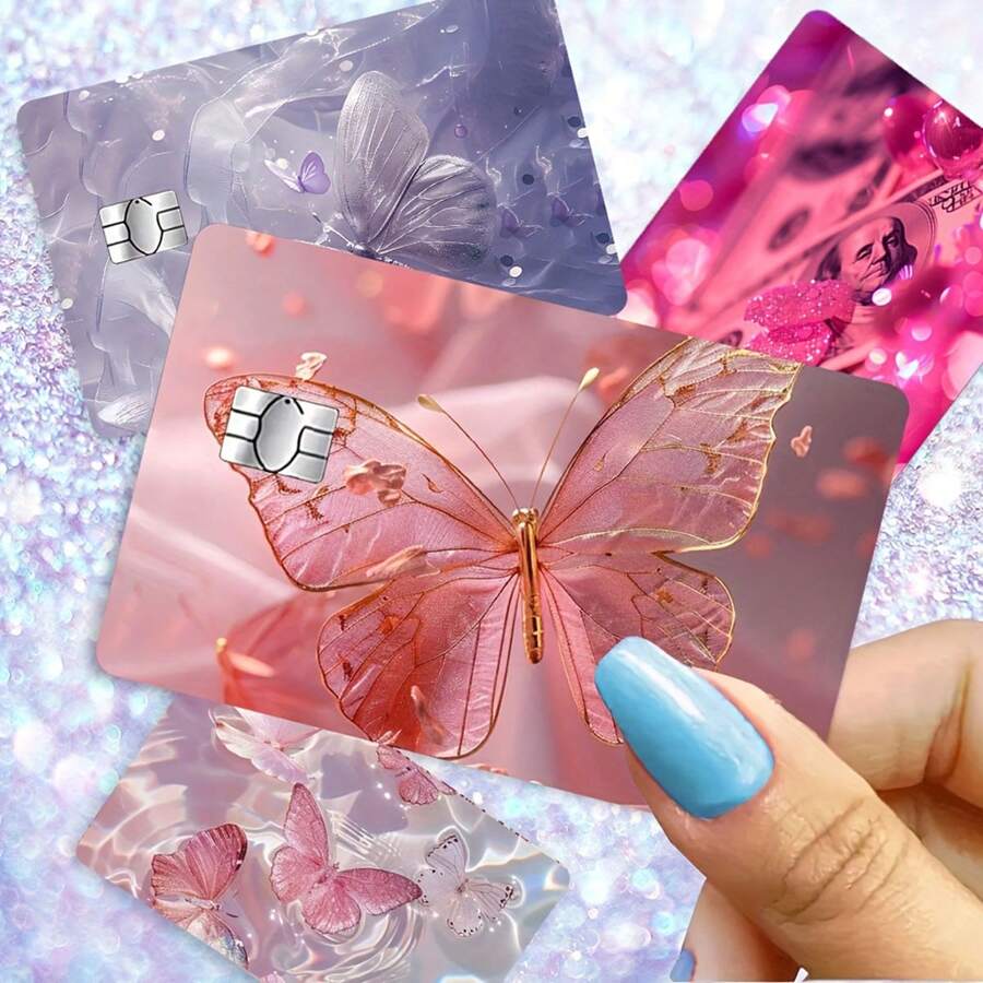 4pcs Vibrant Butterfly Credit & Debit Card Protectors, Waterproof PVC ...
