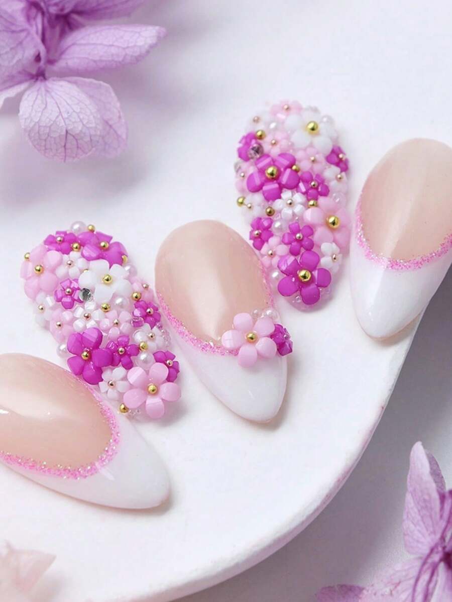 400pcs Mini Petals Nail Charms Flower Nail Supplies Mixed Size ...