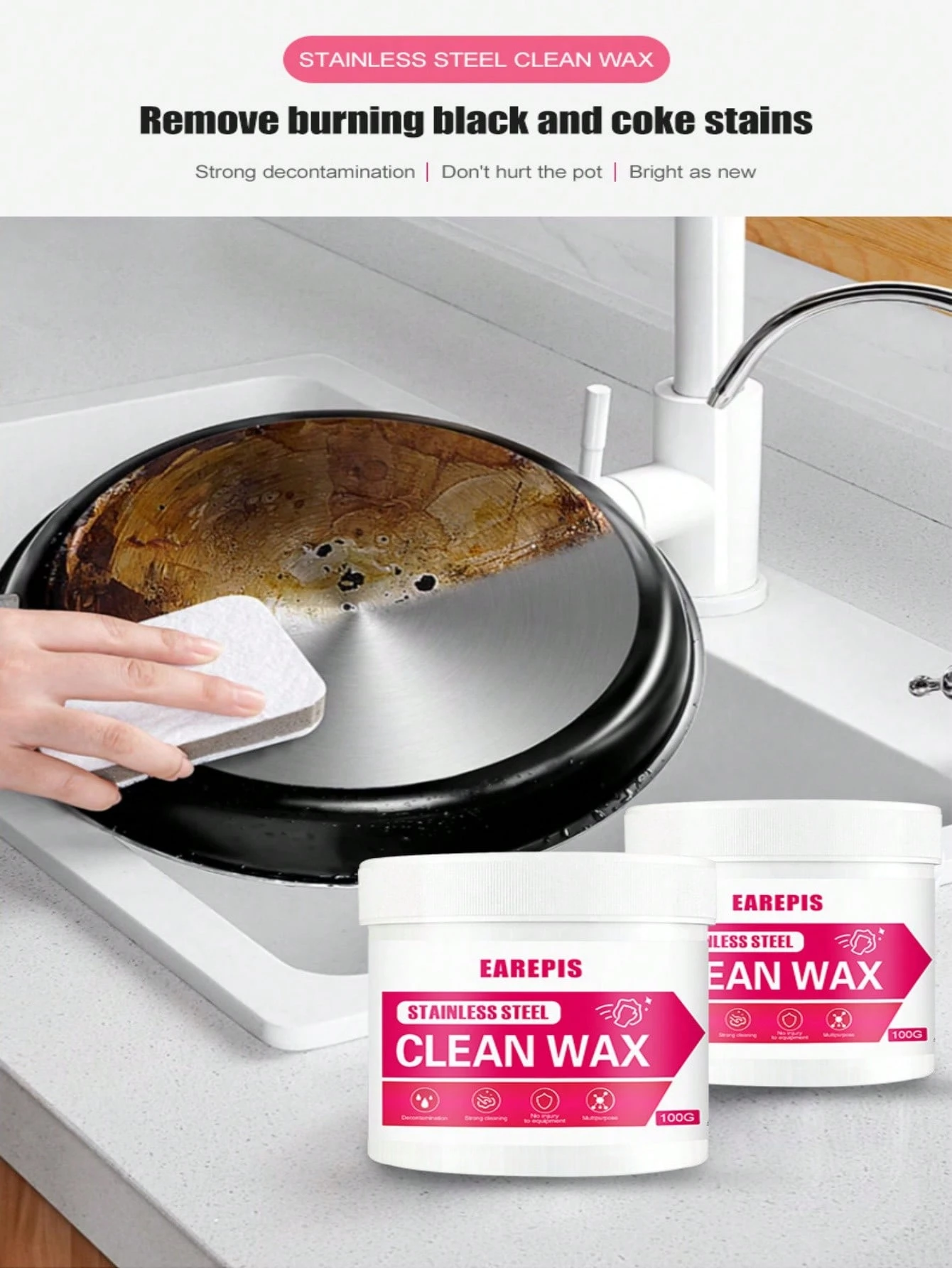 Stainless Steel Pot And Pan Cleaning Paste, Heavy Duty Degreasing And ...