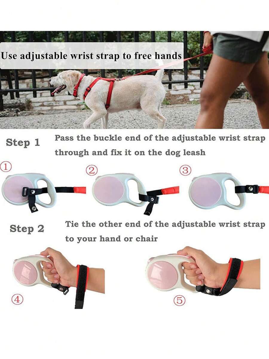 Adjustable Safety Dog Leash - 1pc Wrist Strap Anti-Slip Extendable Pet ...