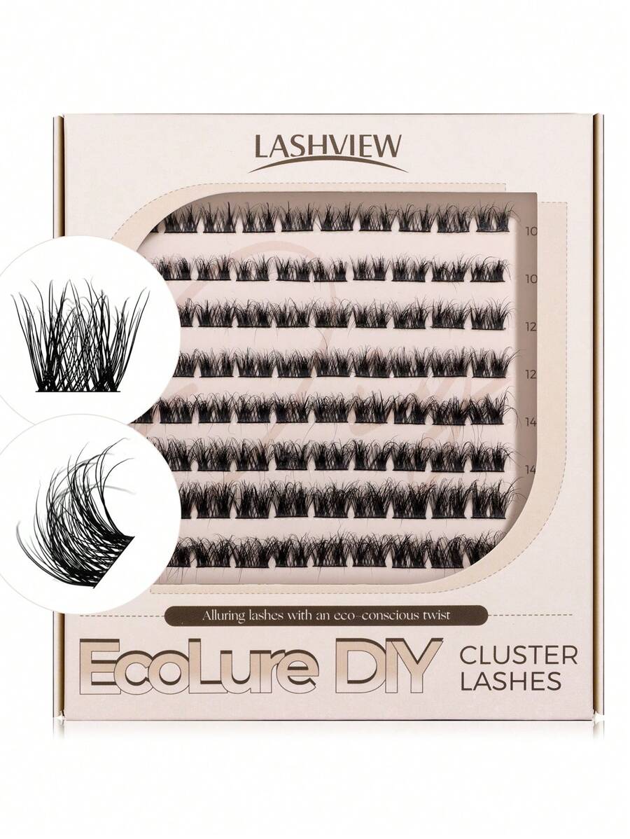 LASHVIEW 80pcs Fluffy DIY Cluster Lashes 10-16mm Mixed Lengths Easy To ...