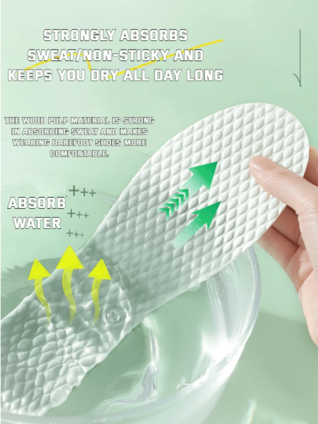 10 Pairs Natural Wood Pulp Disposable Insoles For Women Men Light ...