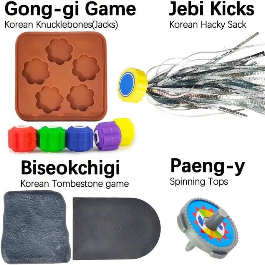 Gonggi Korean Game Set, Fun Traditional Korean Games Including Jebi ...