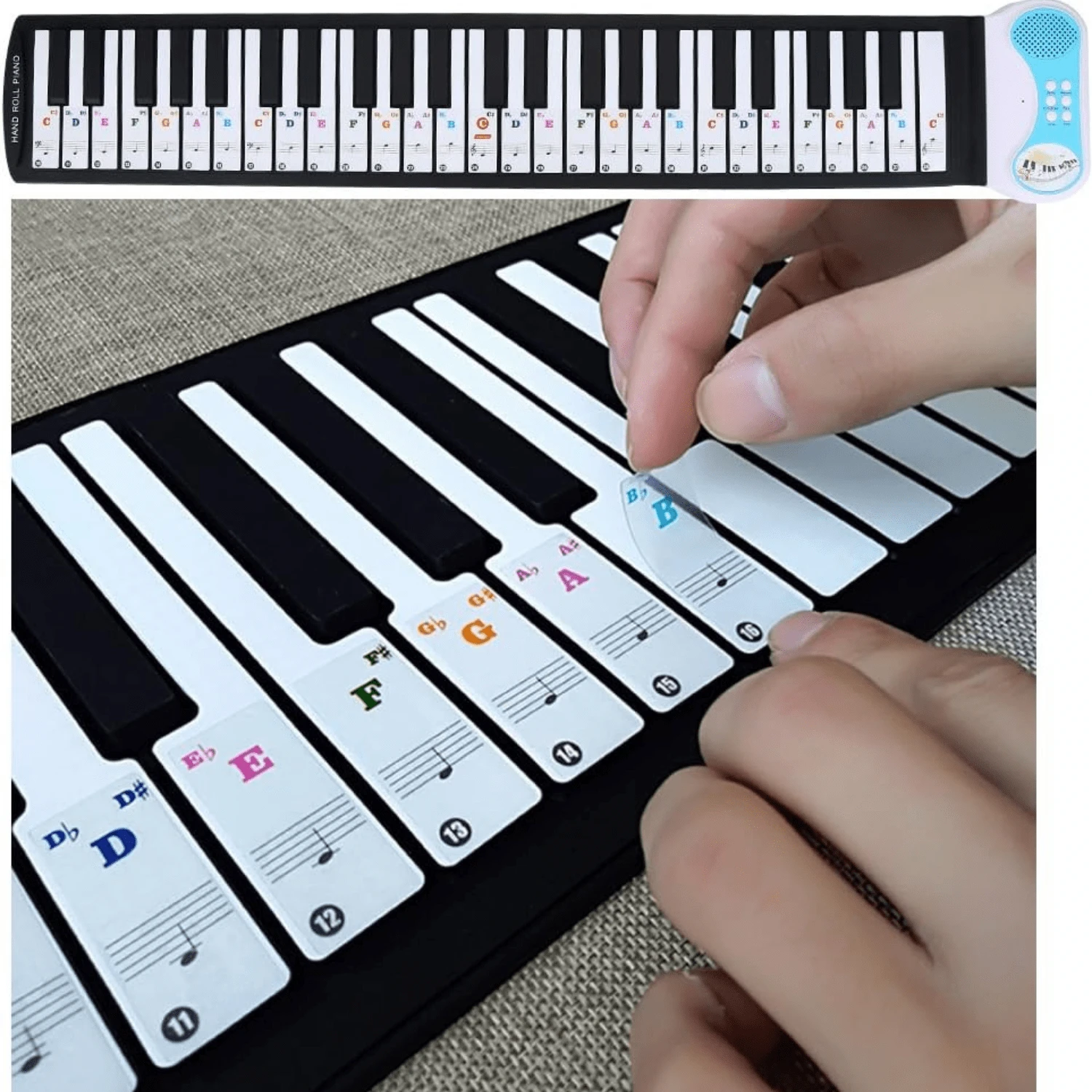 88/61/54/49 Keys Piano Keyboard Stickers, E-Piano Sheet Music Stickers ...
