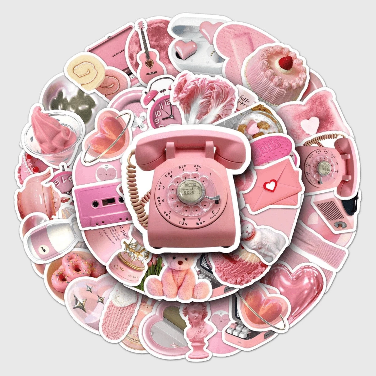 50/100pcs Pink INS Style Cartoon Anime Guka Stickers For Kids Cute ...