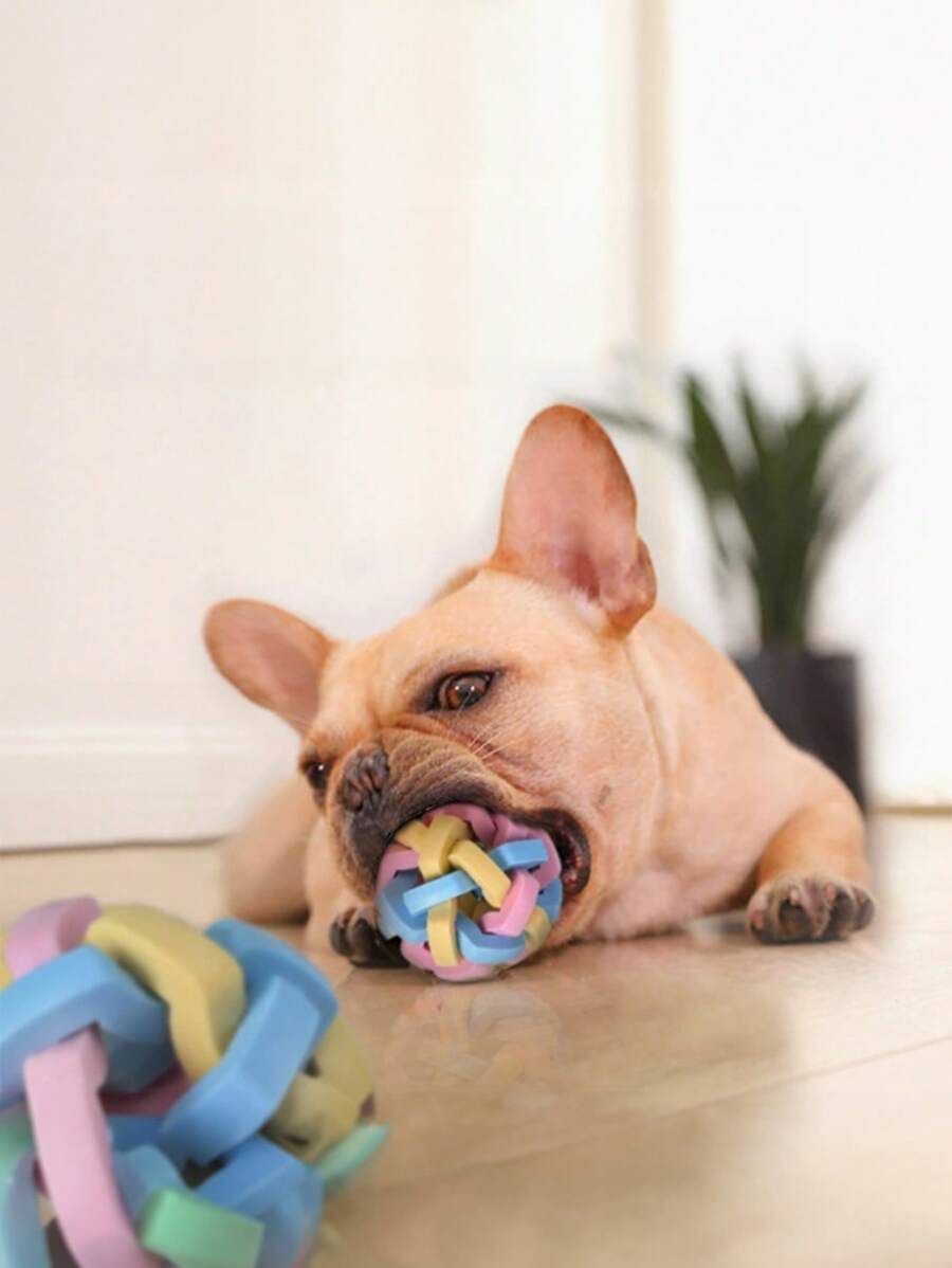 Three-Color Pet Interactive Chew Toy Pet Bell Ball - Interactive Chew ...