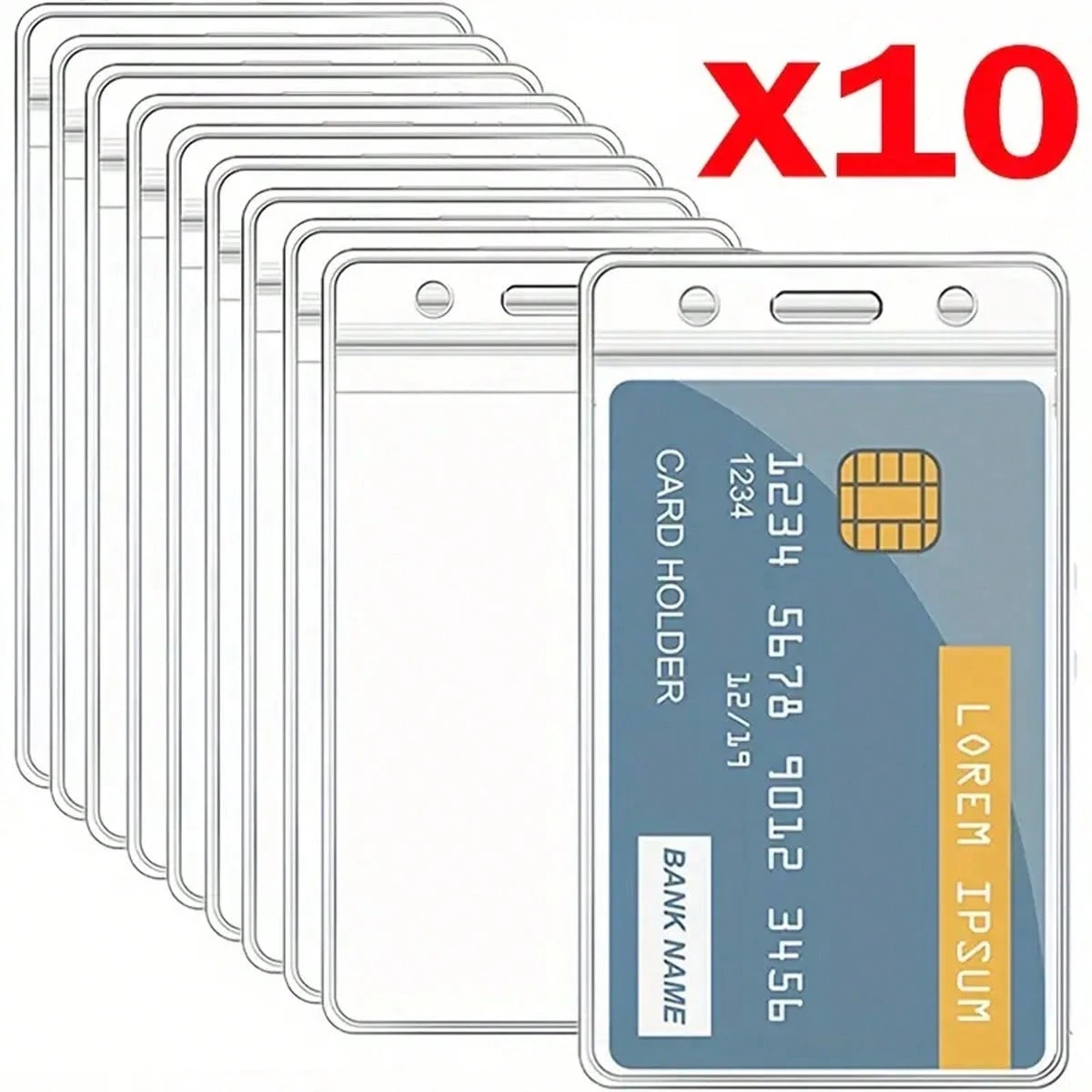10 Pack Social Security Card Protector Sleeves - Waterproof 31 Mil Soft ...
