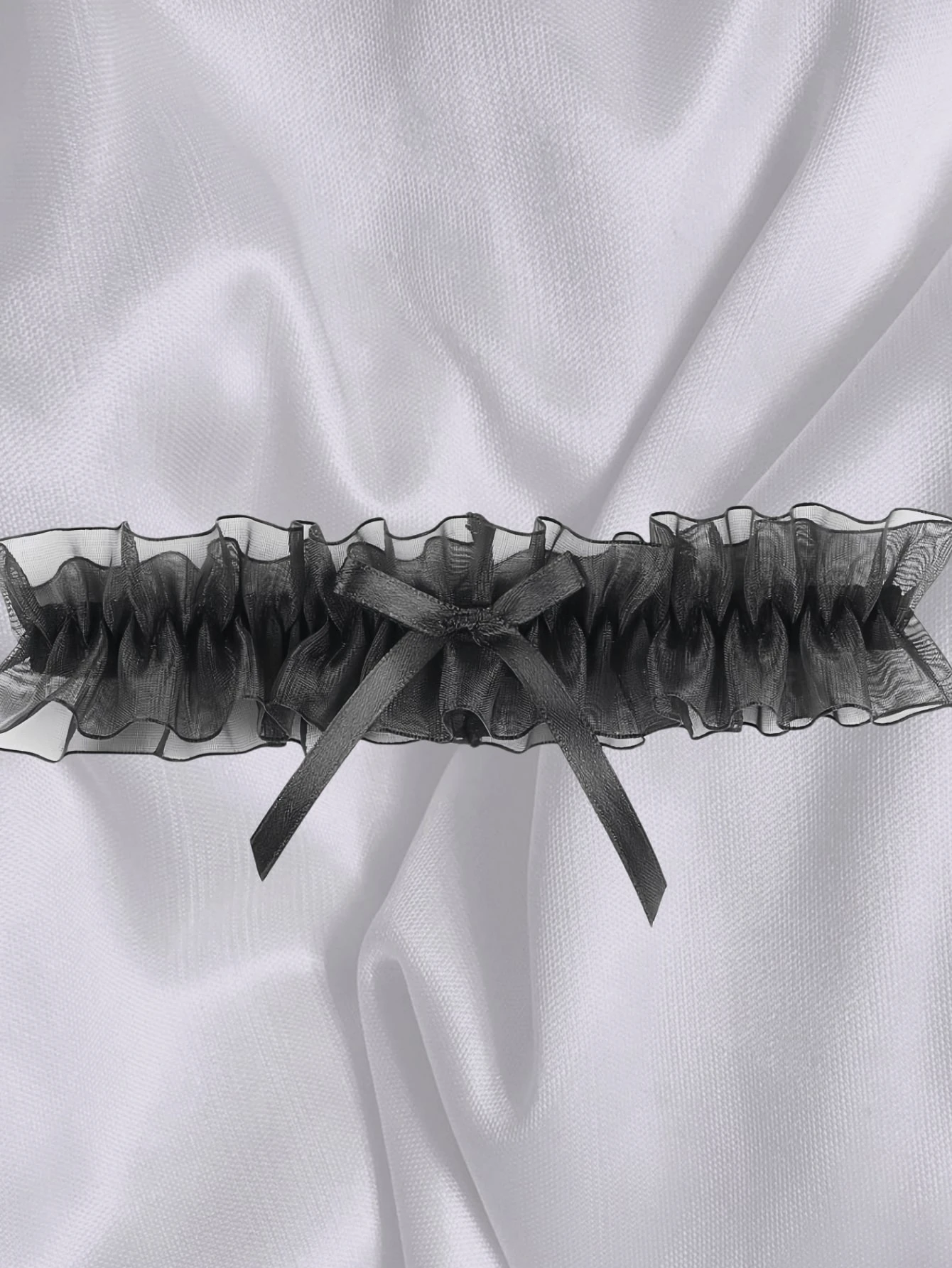 Sexy Sheer Mesh Garter Belt With Bow Accent, Lace Thigh Garter For ...