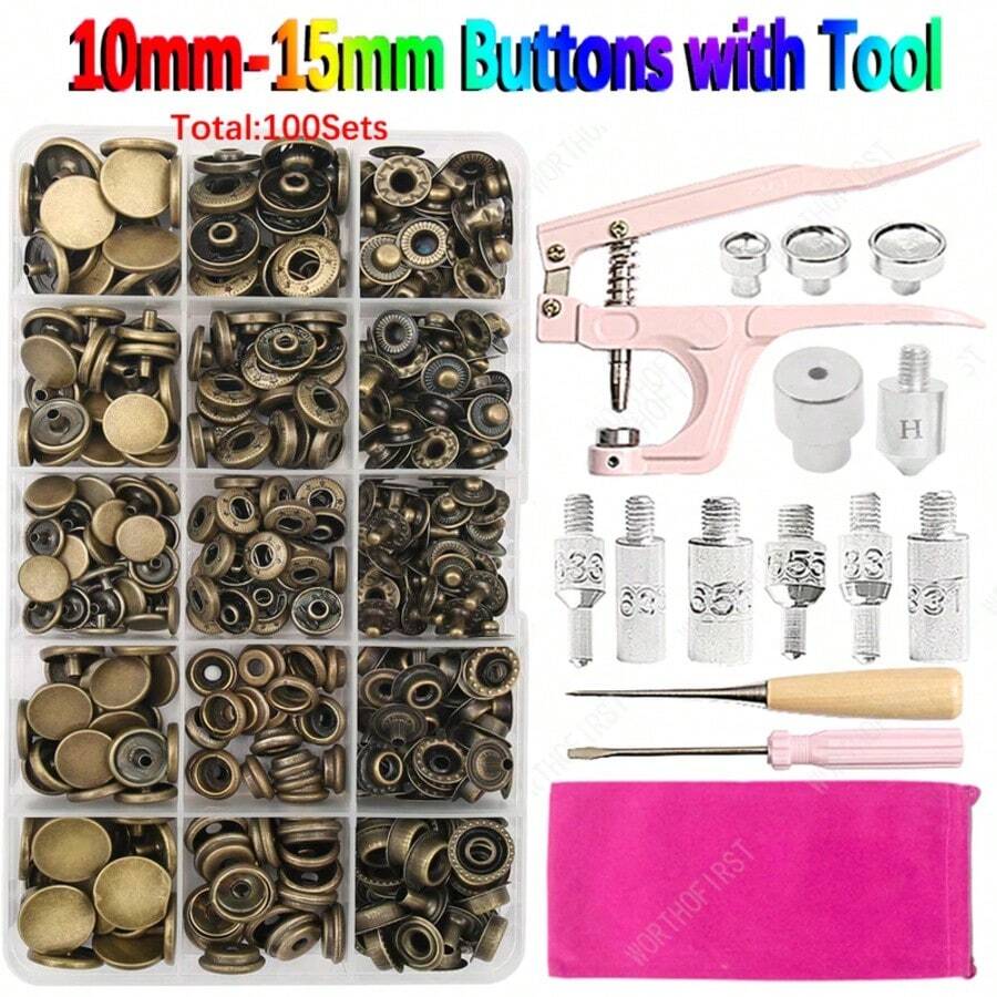 Metal Snap Fasteners Button Kits With Fastener Botones Installation ...