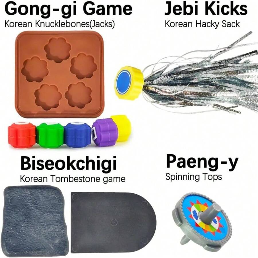 Gonggi Korean Game Set, Fun Traditional Korean Games Including Jebi ...