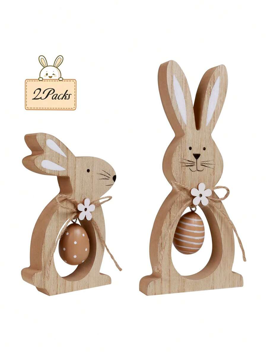 Easter Decorations For Family Cottages, Rural Wooden Rabbits With Eggs ...