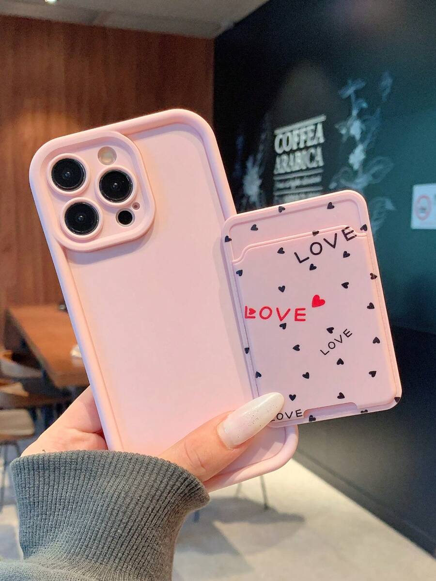 Fashionable And Exquisite Line Heart-Shaped IPhone Case With Card ...
