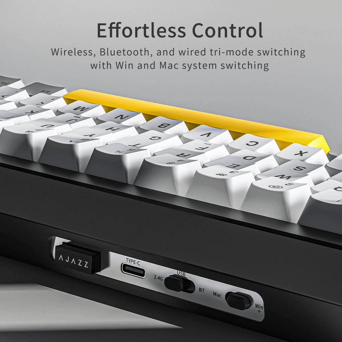 AJAZZ AK650 65% Gasket Mechanical Keyboard, 3 Modes Wireless Gaming ...