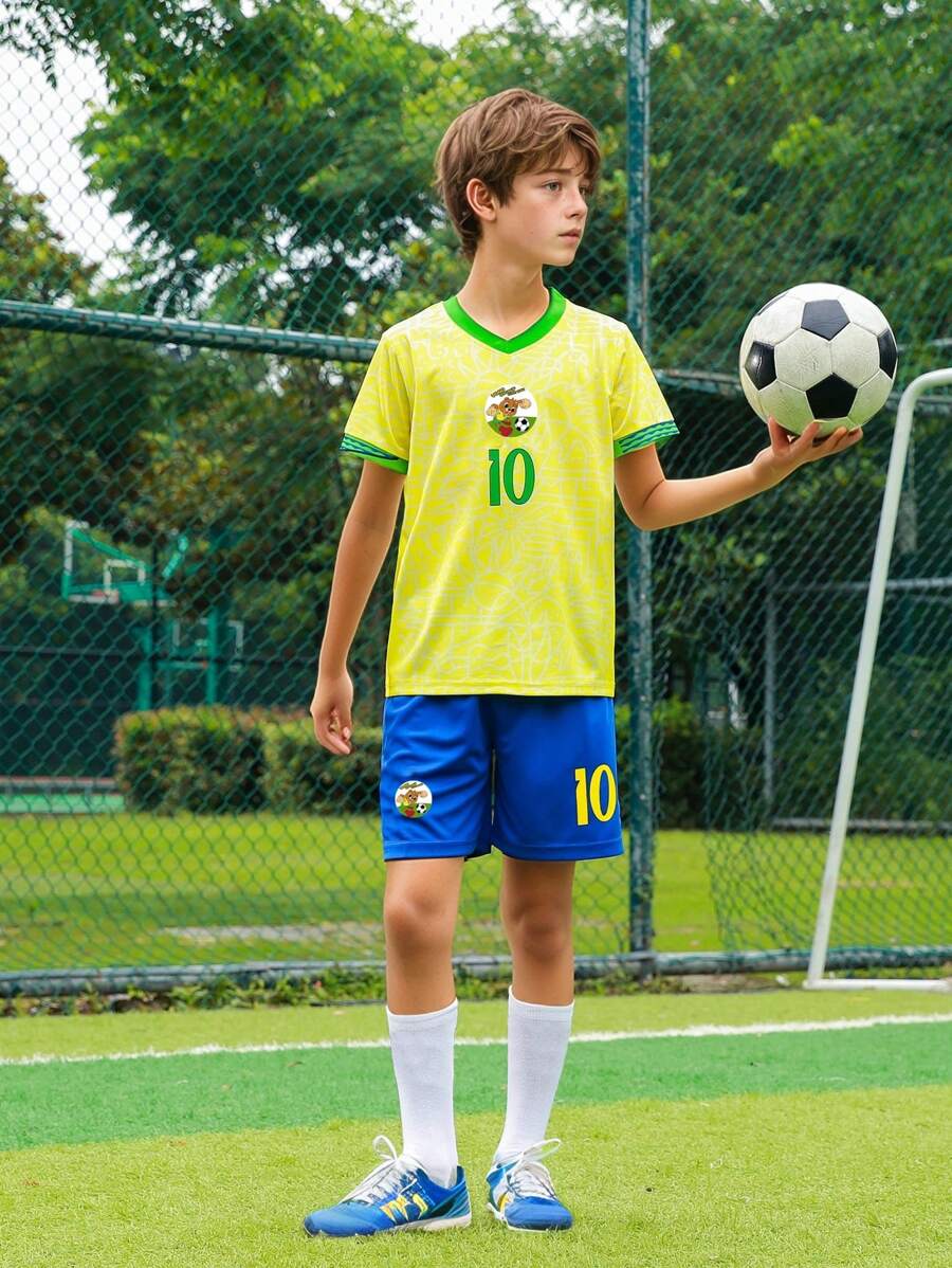"2024-2025 Brazil-Inspired Youth Football Kit For Kids (Ages 8-12 ...