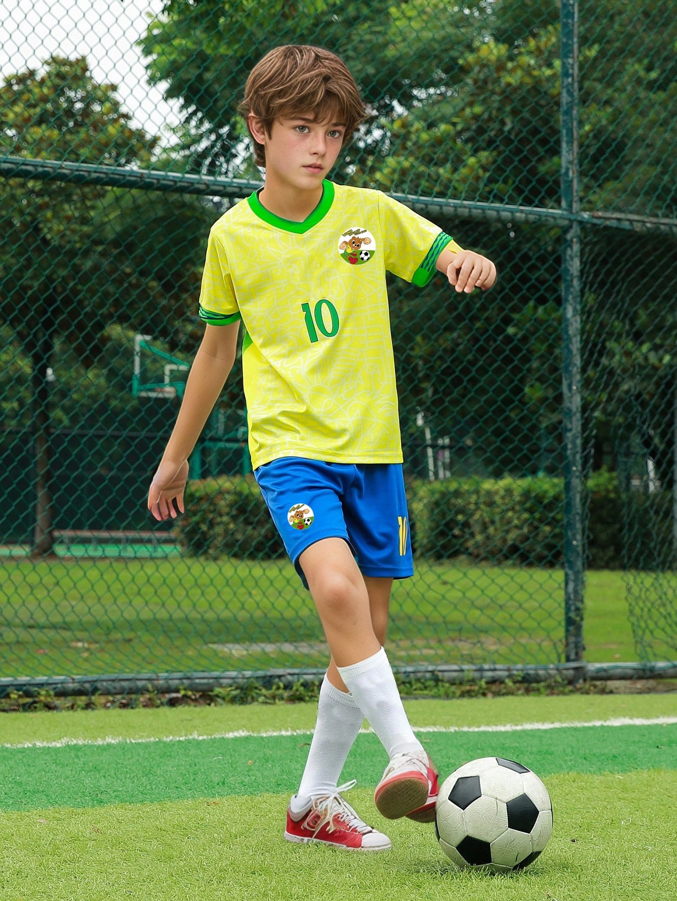 "2024-2025 Brazil-Inspired Youth Football Kit For Kids (Ages 8-12 ...