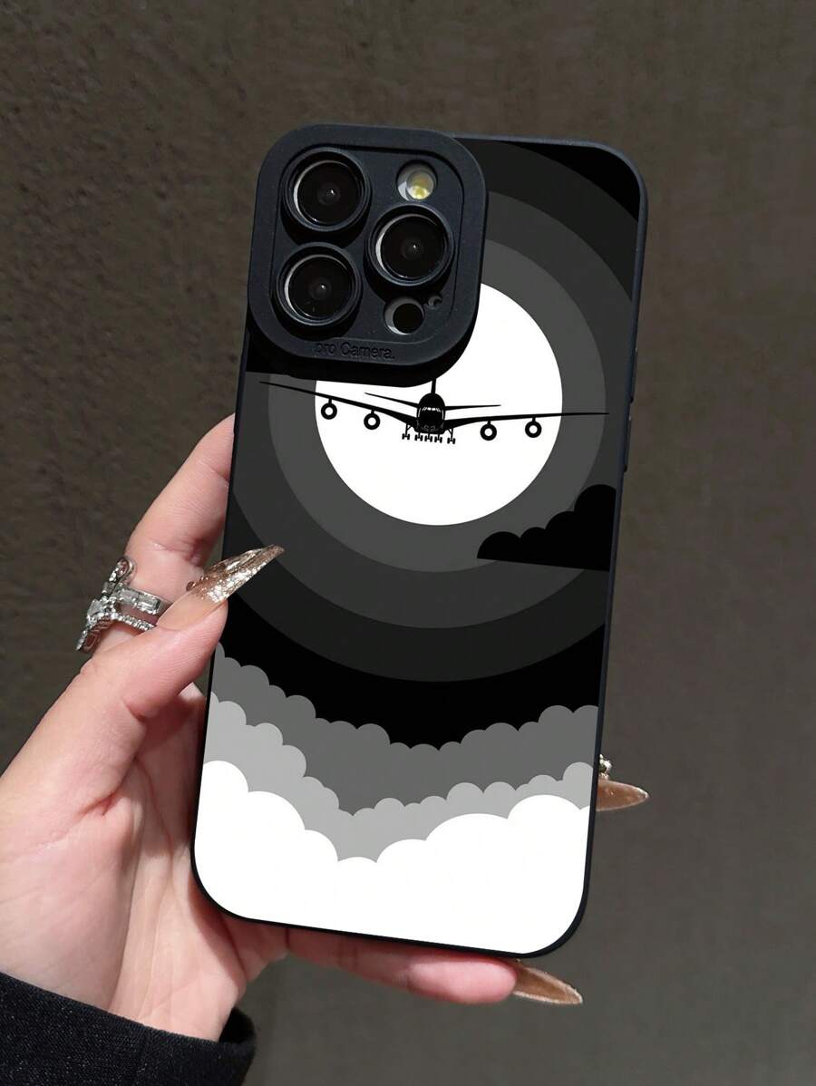Flying Plane & Clouds Pattern Anti-Fall Mobile Phone Protective Case ...
