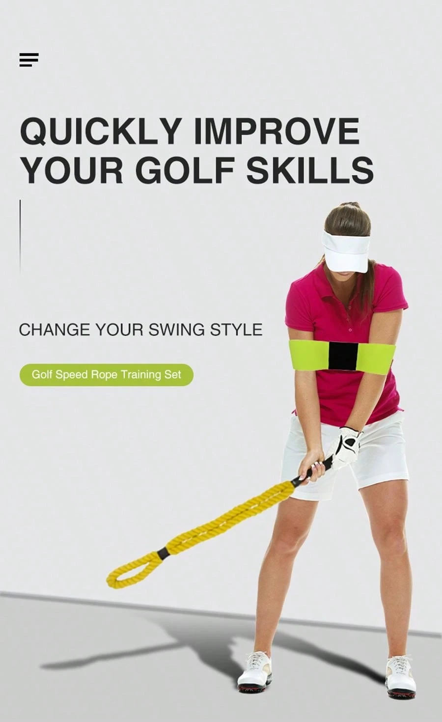 Golf Swing Rope Training Set Golf Swing Practice Auxiliary Tool Correct ...