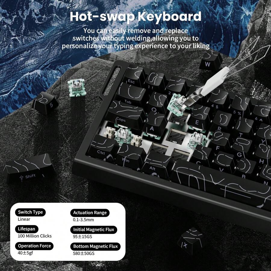 ATTACK SHARK X68 HE 8000Hz Rapid Trigger Keyboard, 0.01mm RT Accuracy ...