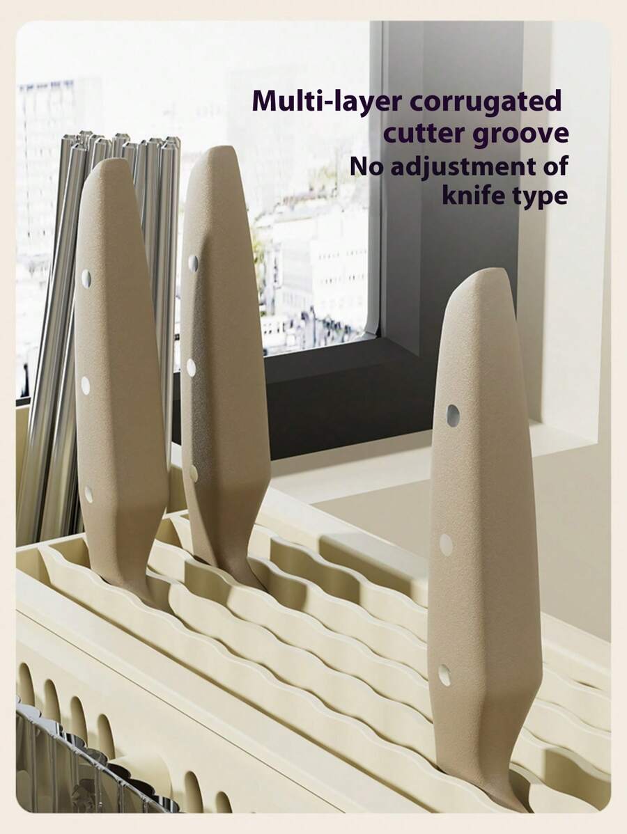 Knife Rack Storage Rack. Kitchen Countertop Integrated Chopstick Knife ...
