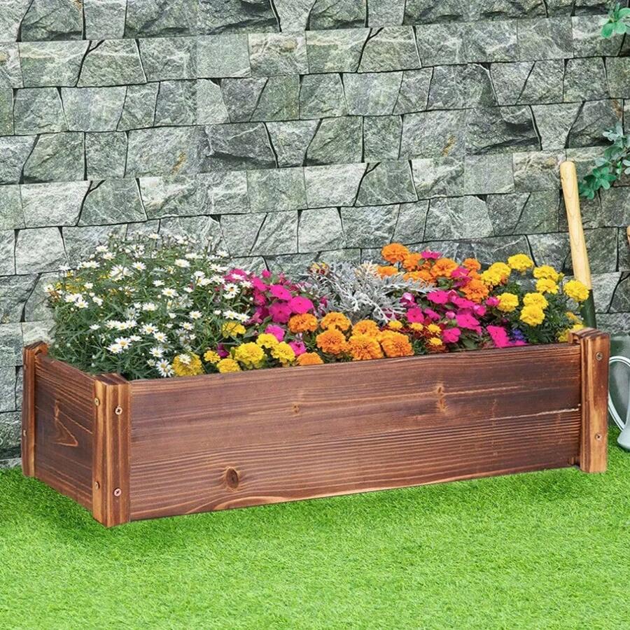 Indoor And Outdoor Wooden Planter Box For Garden And Patio - Perfect ...