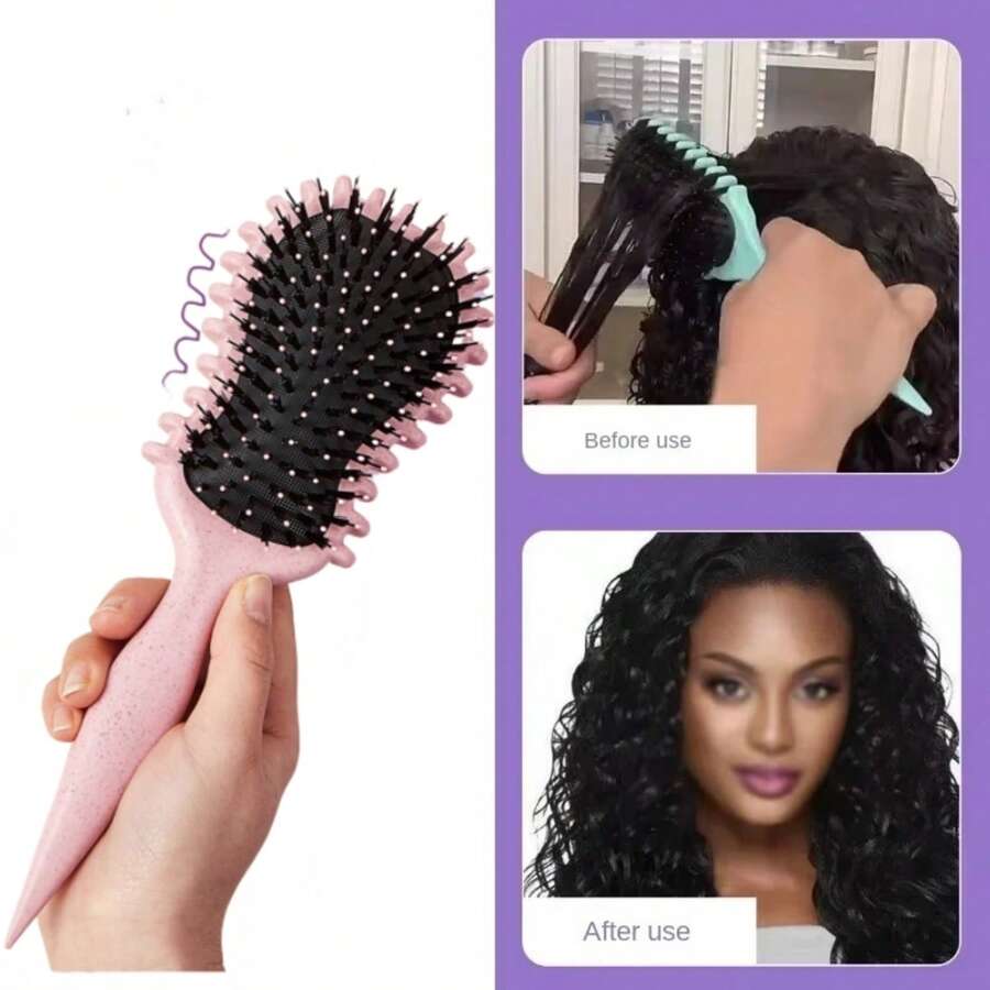 Women's Hair Comb Hollow Shaped Curly Hair Comb Multi Functional Scalp ...