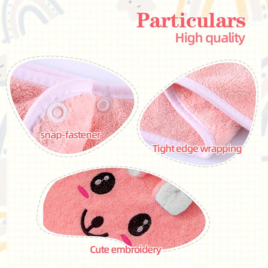 4-6year, 1pc Rabbit Ears Design Children's Suspender Bathrobe, Coral Fleece Bath Skirt, Kids ...