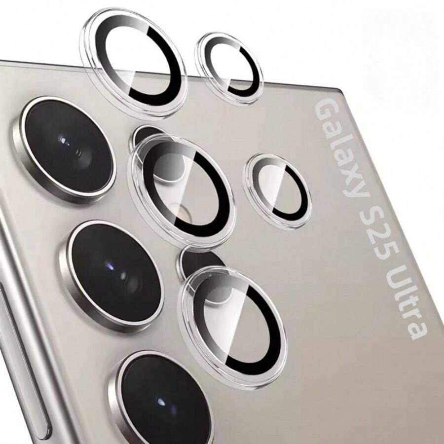 Transparent Metal Single-Ring Full Coverage Tempered Glass Camera Lens ...