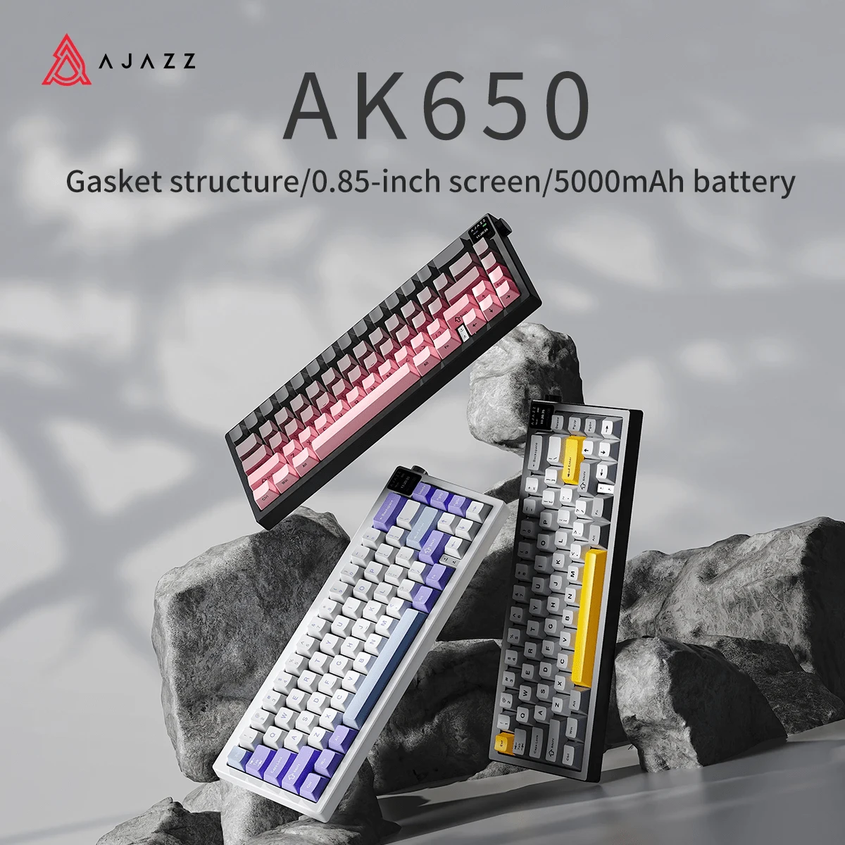 AJAZZ AK650 65% Gasket Mechanical Keyboard, 3 Modes Wireless Gaming ...