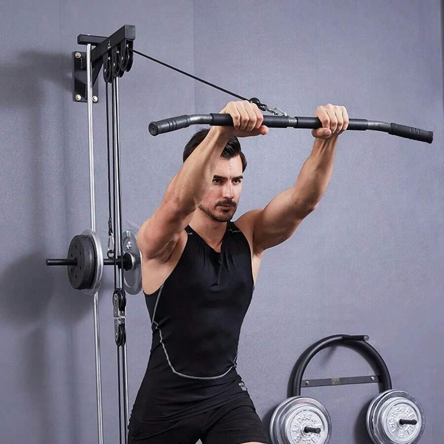 Fitness Lat Pull Down Bar Press Down Bar Biceps Back Strength Workout ...